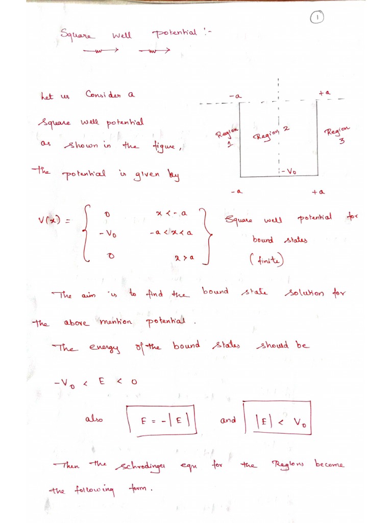 Square Well Potential | PDF