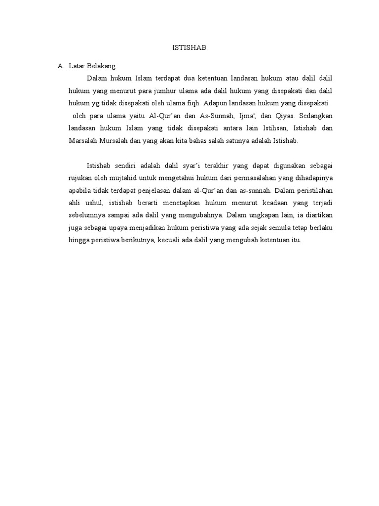 ISTISHAB | PDF | Filsafat | Sains & Matematika