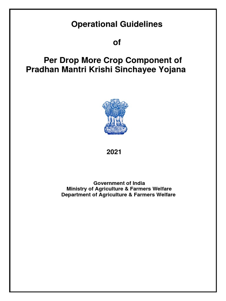 PMKSY Micro Irrigation Guidelines | PDF | Irrigation