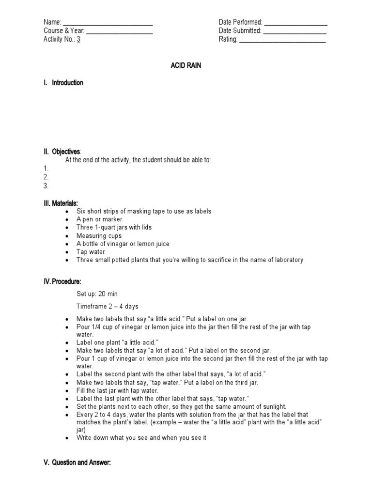 Activity-4 Acid Rain | PDF