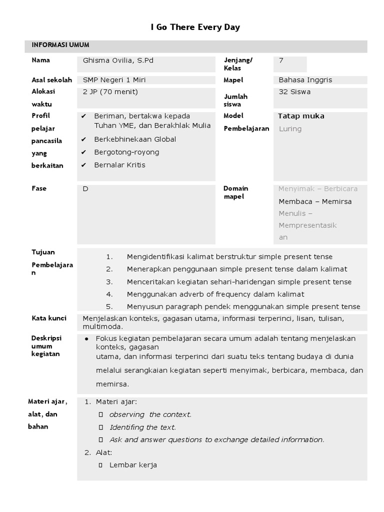 Modul Ajar 1 SMT 2 | PDF