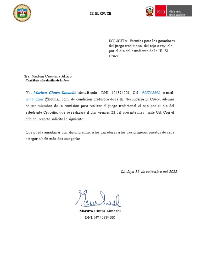 Modelo de Solicitud | PDF