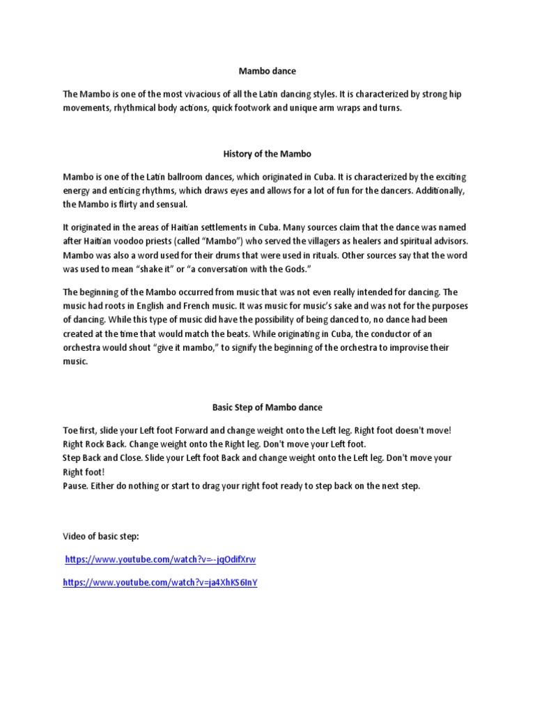 Mambo Dance | PDF