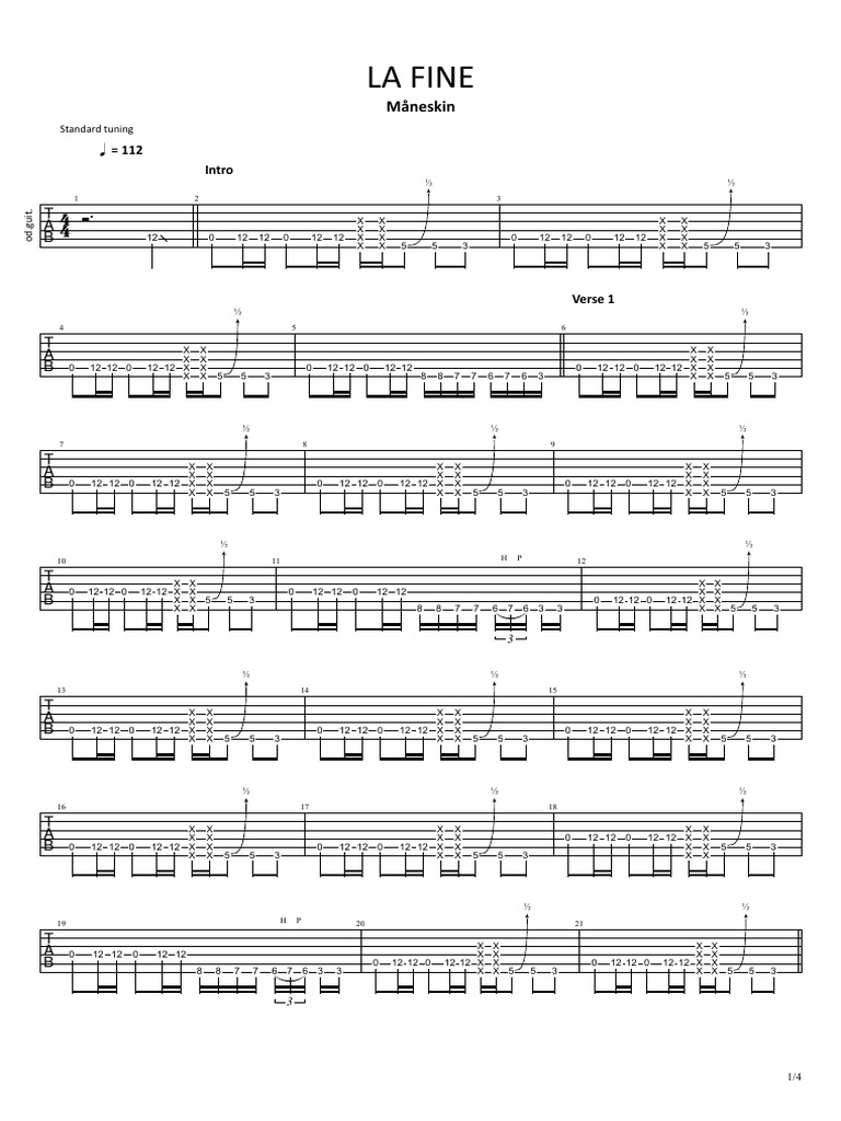 Maneskin - La Fine | PDF | Songs