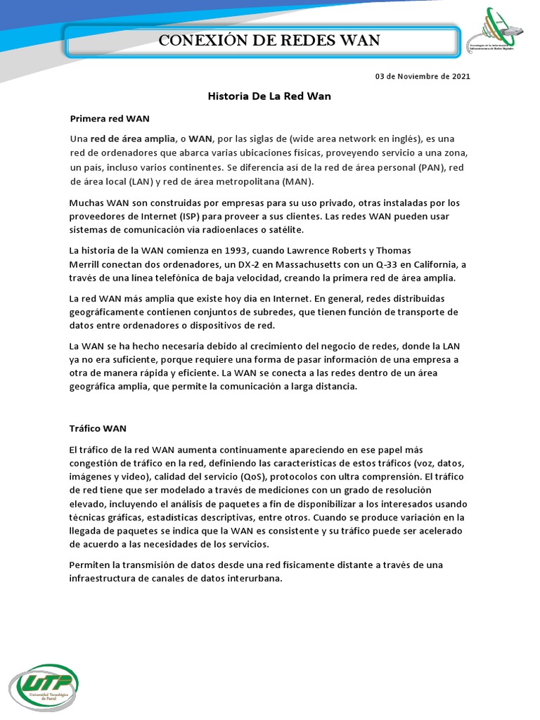 P3 Historia de La Red WAN | PDF