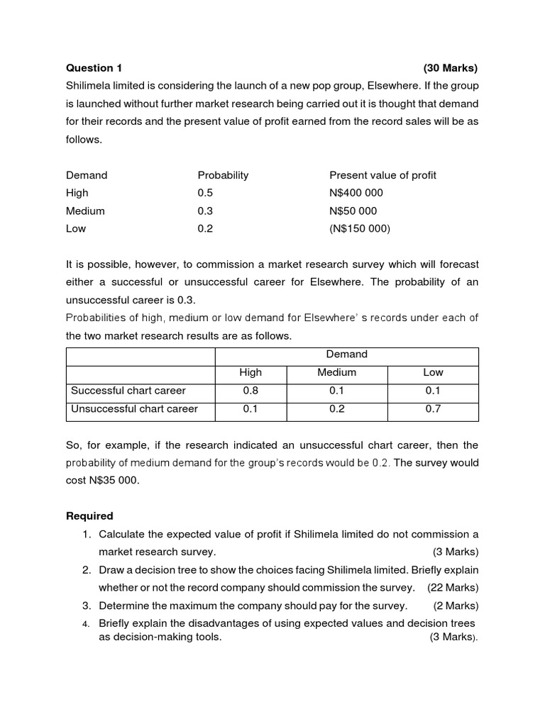 Decision Tree Tutorial Question 1 | PDF