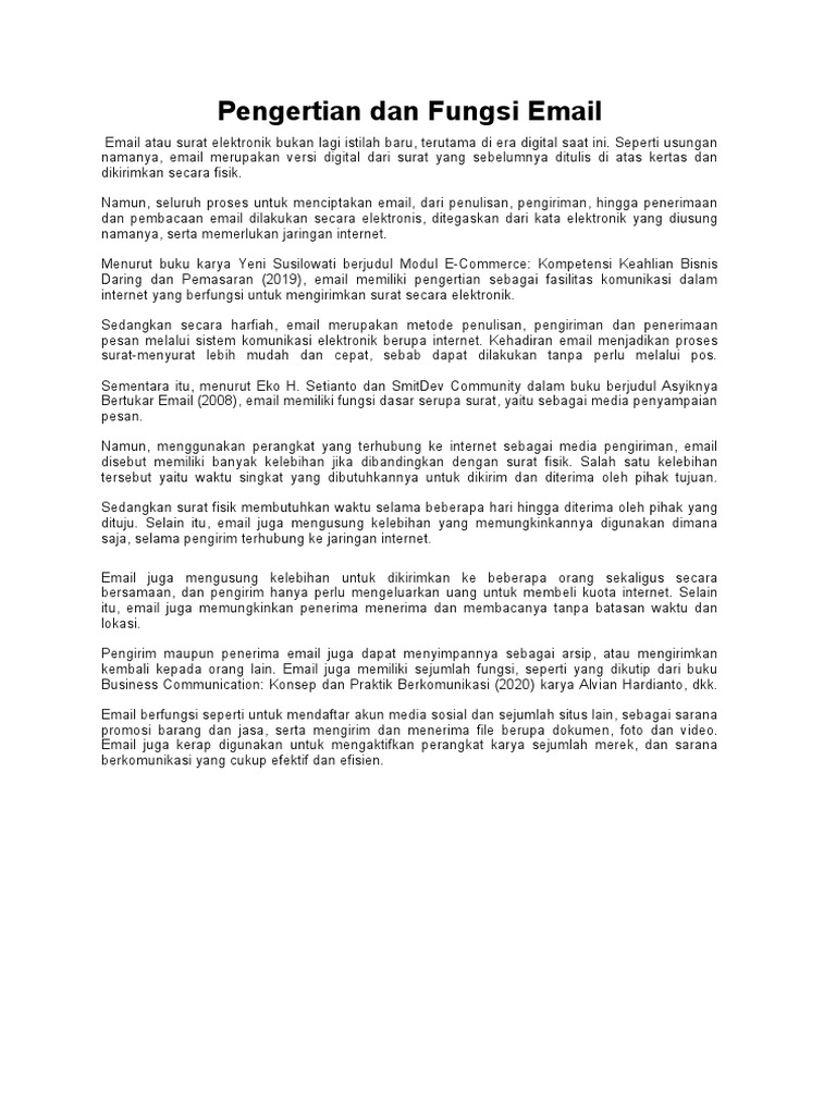 Pengertian Dan Fungsi Email | PDF