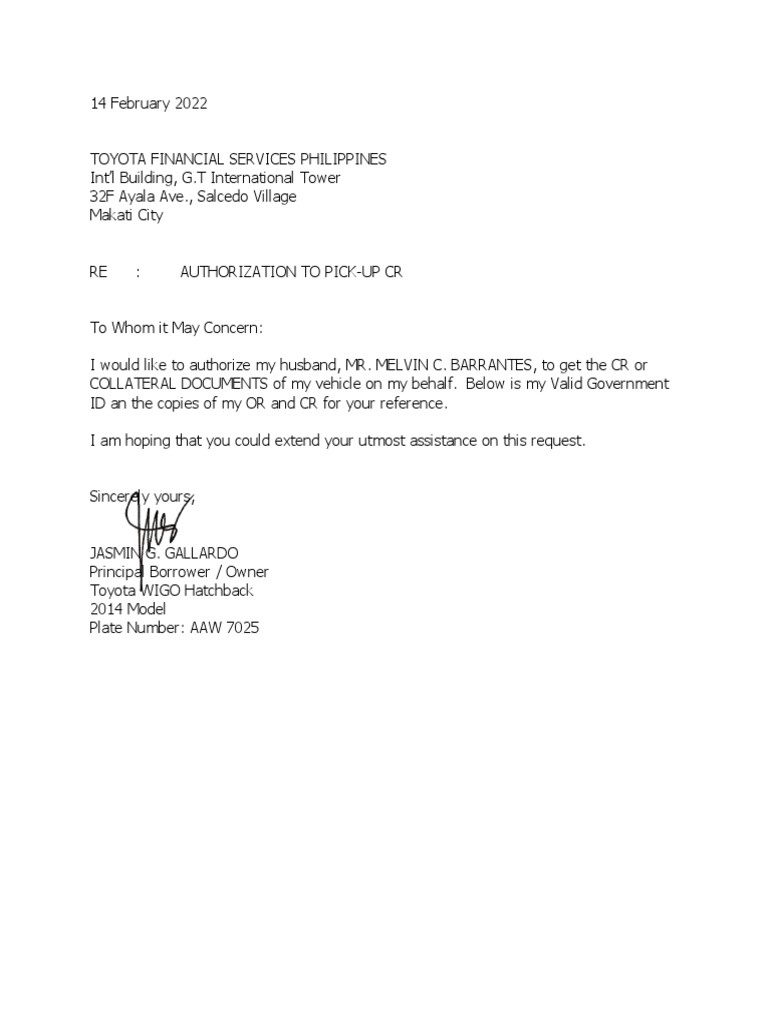 Authorization Toyota | PDF