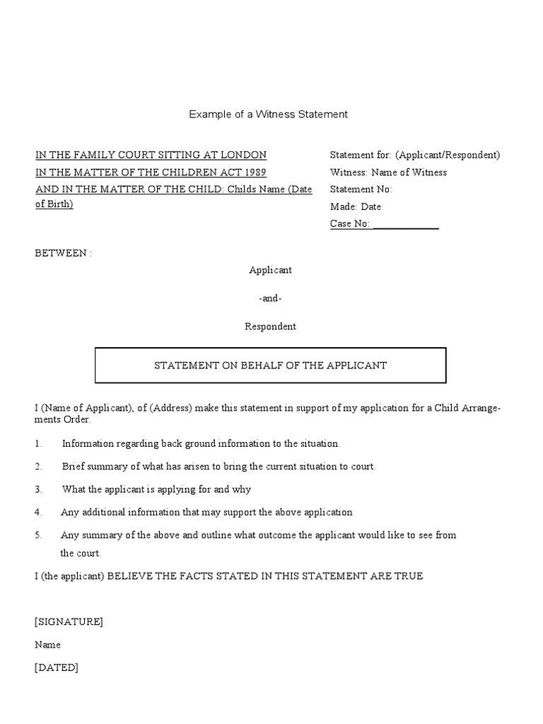 Witness Statement | PDF
