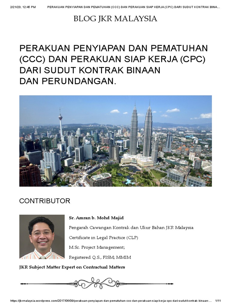 Reno - Perakuan Penyiapan Dan Pematuhan (CCC) Dan Perakuan Siap Kerja (CPC) Dari Sudut Kontrak ...