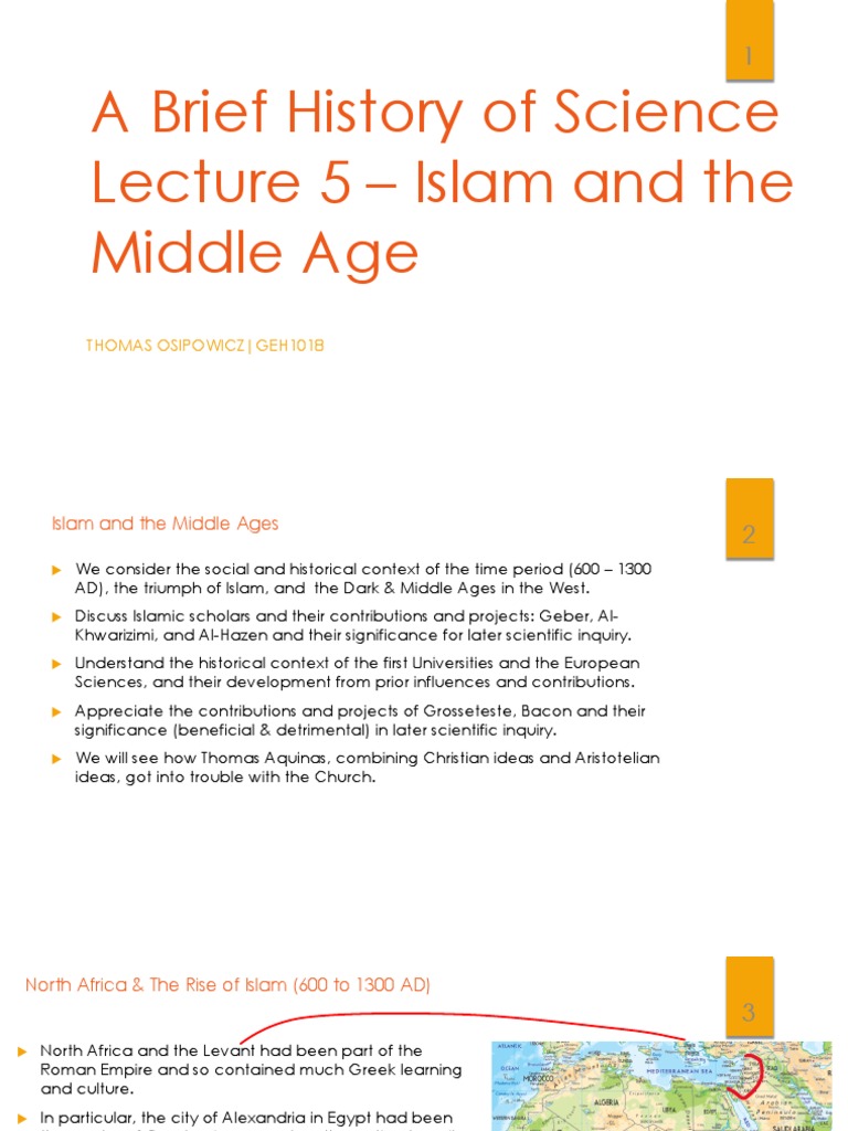 Light Lecture 2023 5 Islam and The Middle Age | PDF | Science