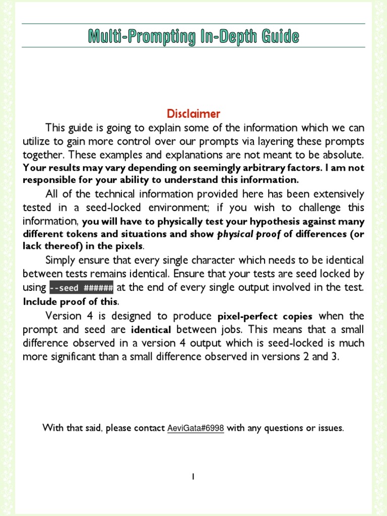 Multi-Prompting In-Depth Guide by Aev | PDF | Information | Color