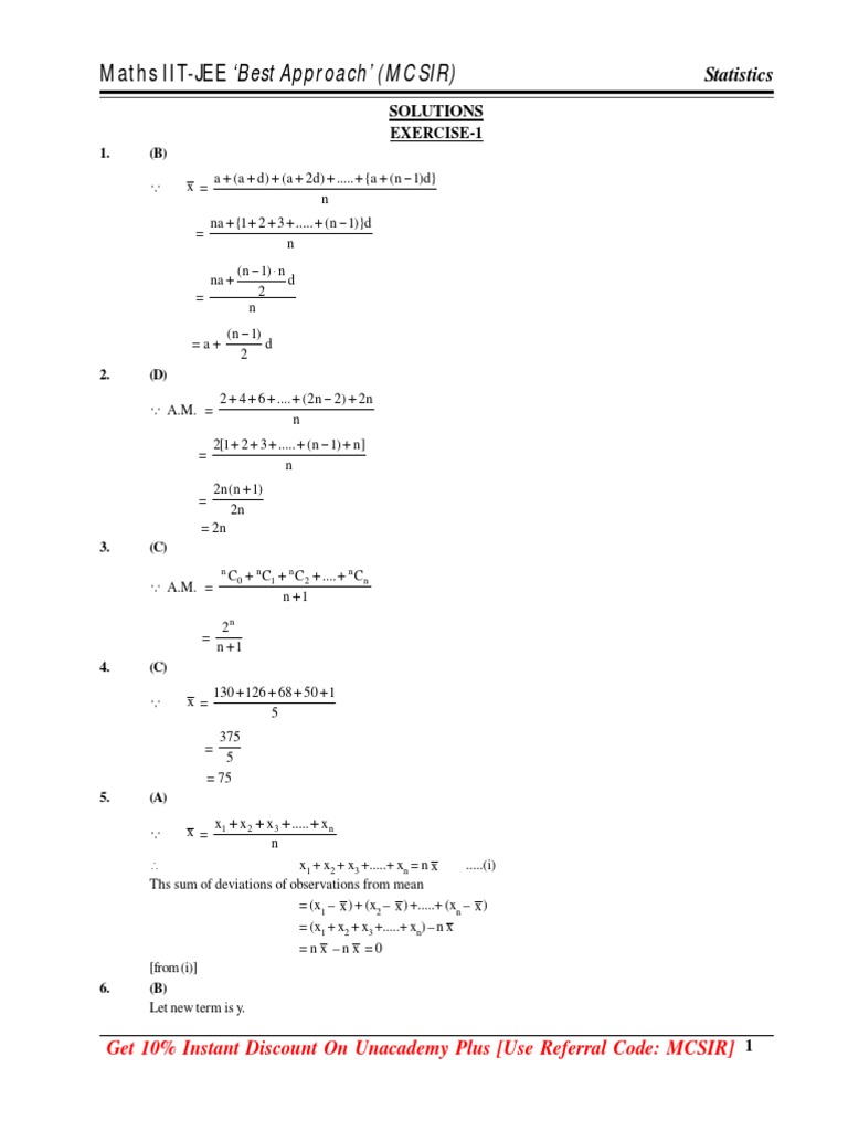 Statistics Sheet Solution | PDF
