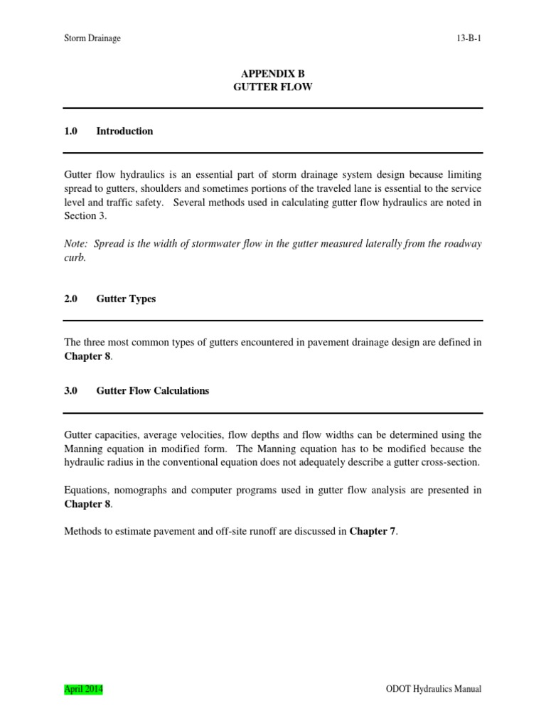 Calculating Gutter Flows: Methods and Design Objectives for Storm ...