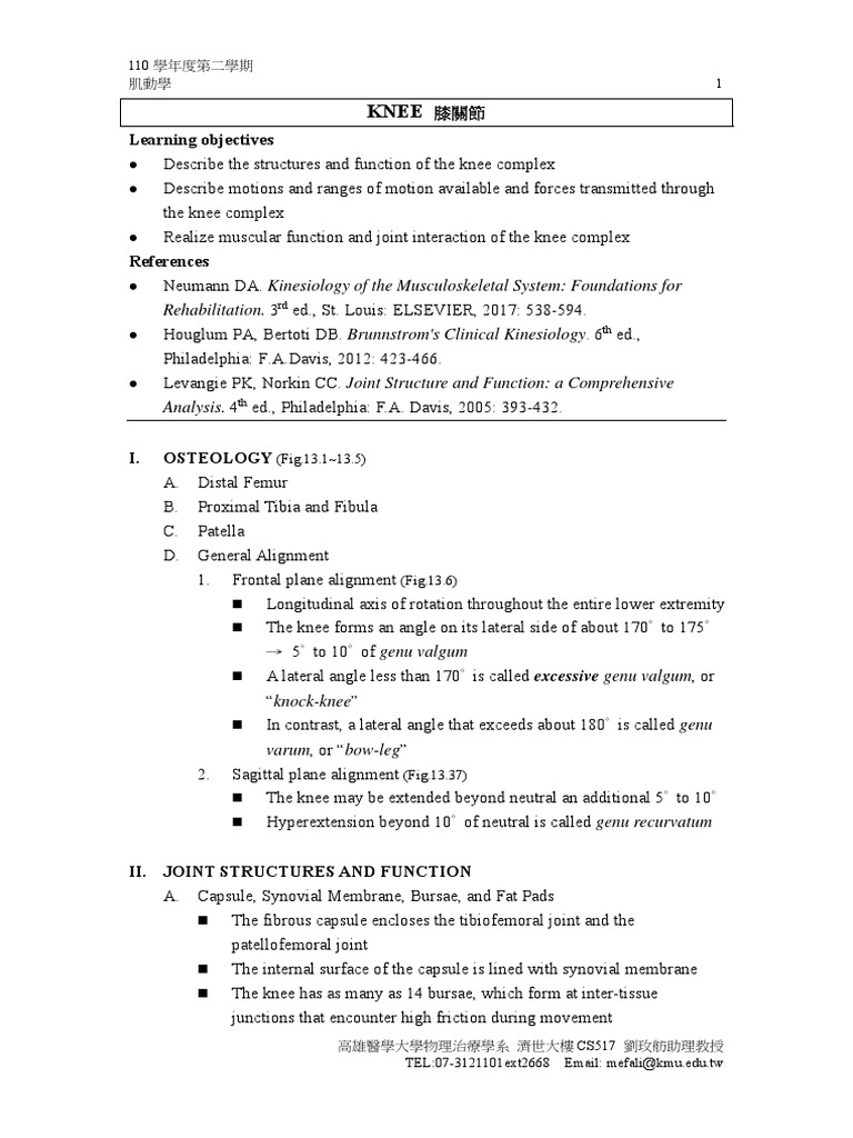 Knee | Download Free PDF | Knee | Anatomical Terms Of Motion