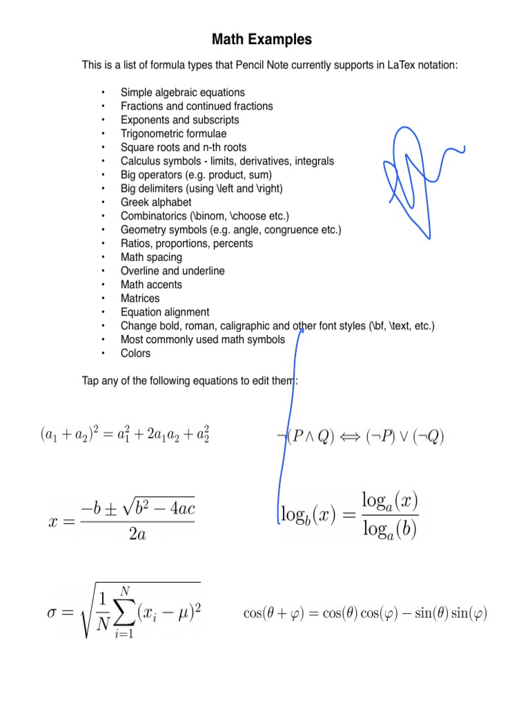 Math Equations (LaTeX) | PDF