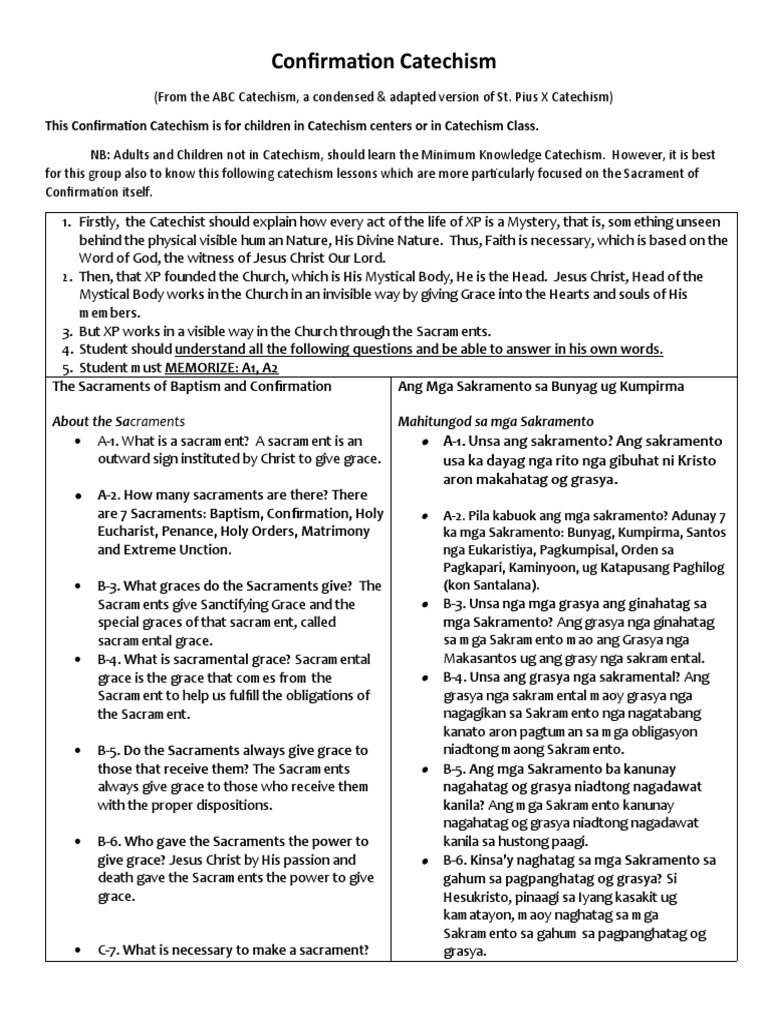 Confirmation Catechism Cat Center | PDF | Confirmation | Sacraments