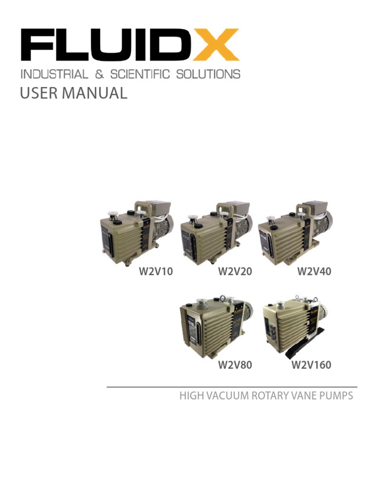 FX Rotary Vane Vacuum Pump Manual | PDF | Pump | Vacuum