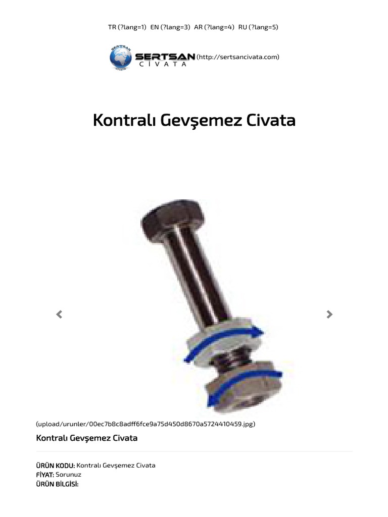 Kontralı Gevşemez Civata | PDF