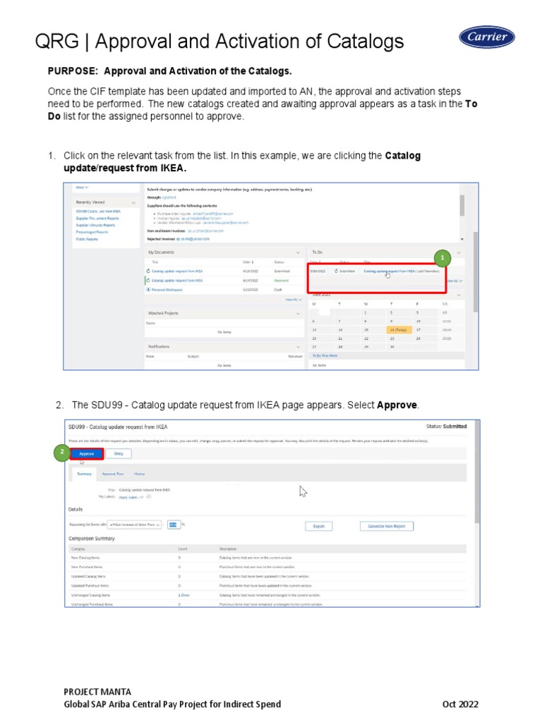 Catalog Approval and Activation | PDF