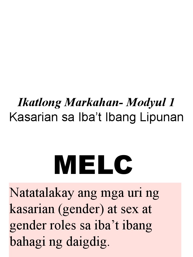 Q3 M1 Kasarian Sa Iba't Ibang Lipunan CSE Integrated | PDF Q3 M1 Kasarian Sa Iba't Ibang Lipunan CSE Integrated | PDF