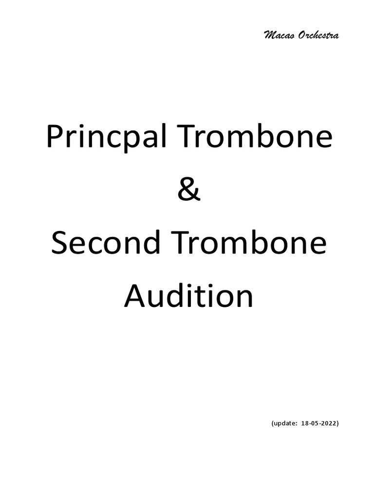 Principal-Trombone Audition 2023 | PDF | Orchestras | Trombone