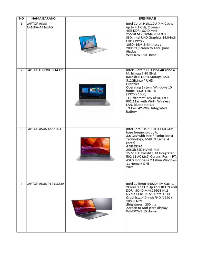 Katalog Laptop | PDF | Personal Computers | Usb