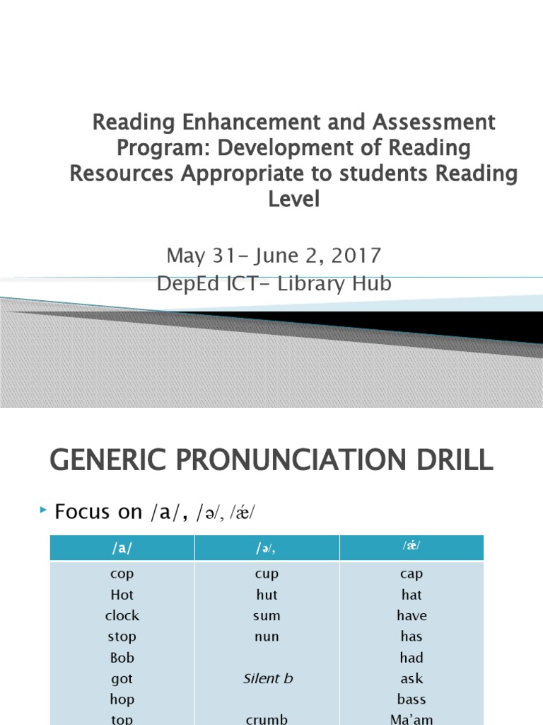Generic Pronunciation Drill | PDF
