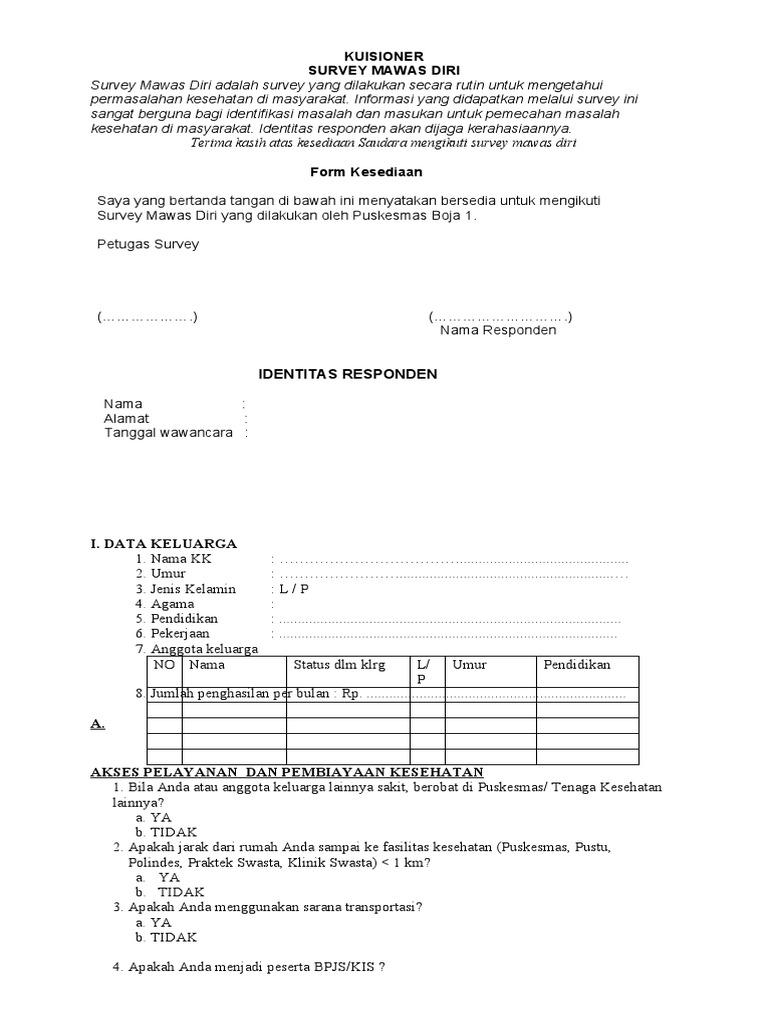 4.1.1.b Instrumen Kebutuhan Harapan Kuesioner SMD MMD 2017 New | PDF