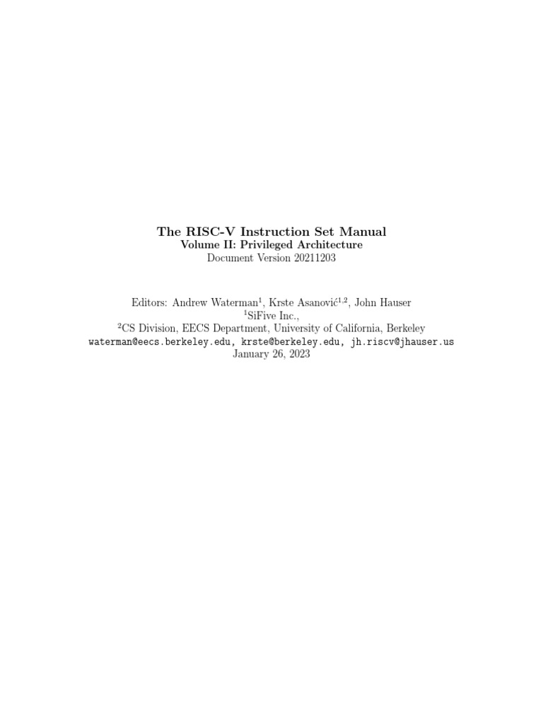 Riscv Privileged Pdf Operating System Computer Science