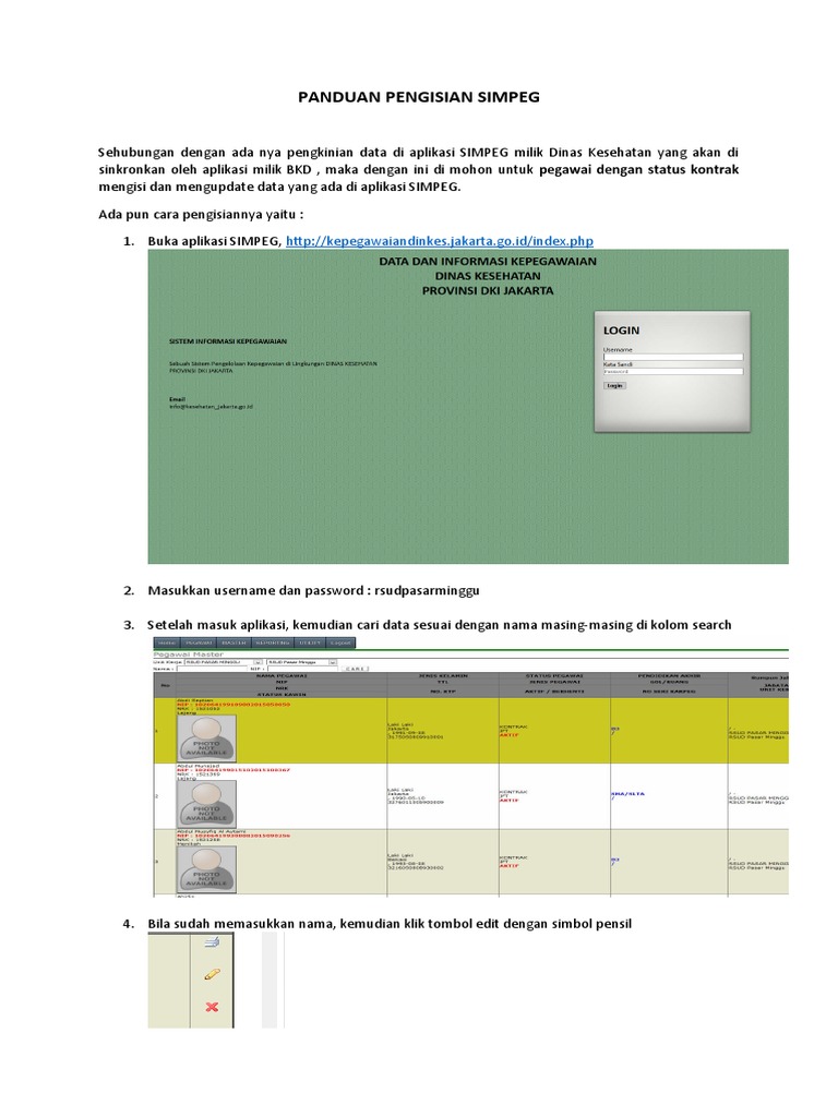 Panduan Pengisian Simpeg | PDF