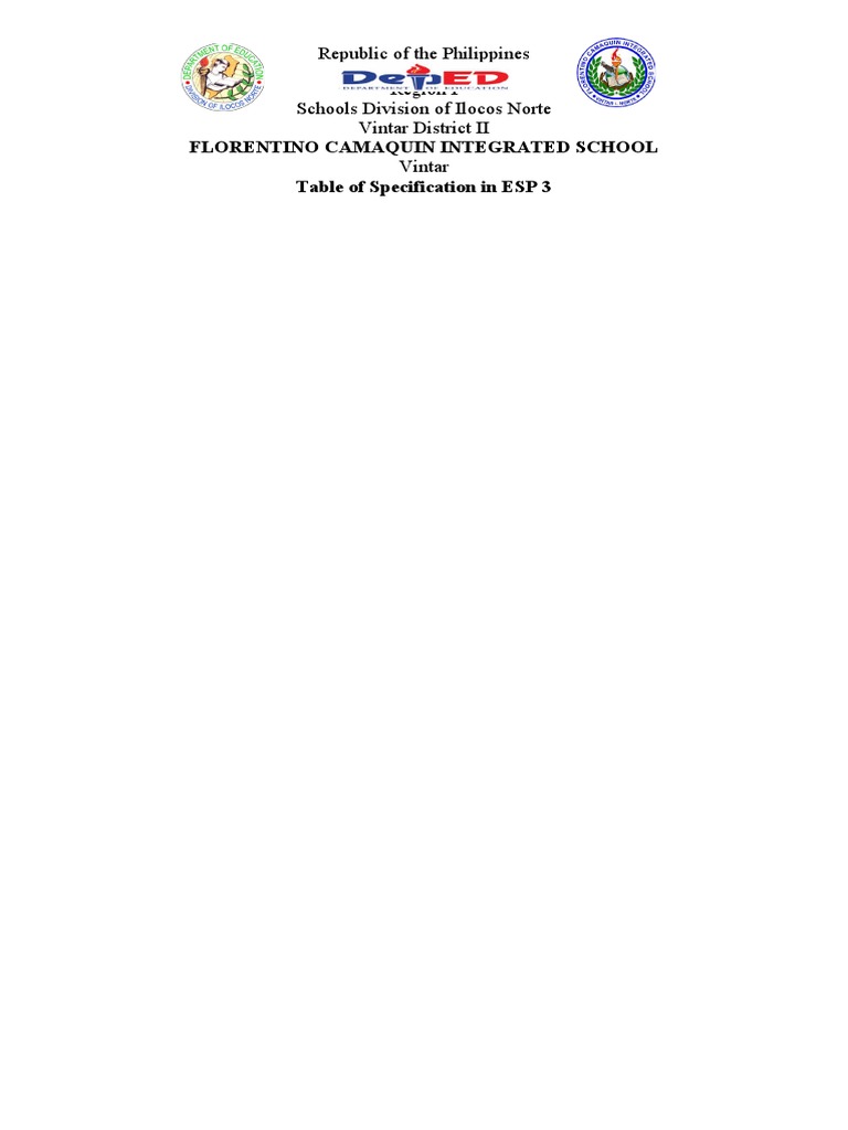 TOS Diagnostic Test in ESP 3 | PDF