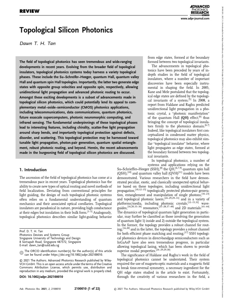 Advanced Photonics Research - 2021 - Prof Dawn Tan - Topological ...
