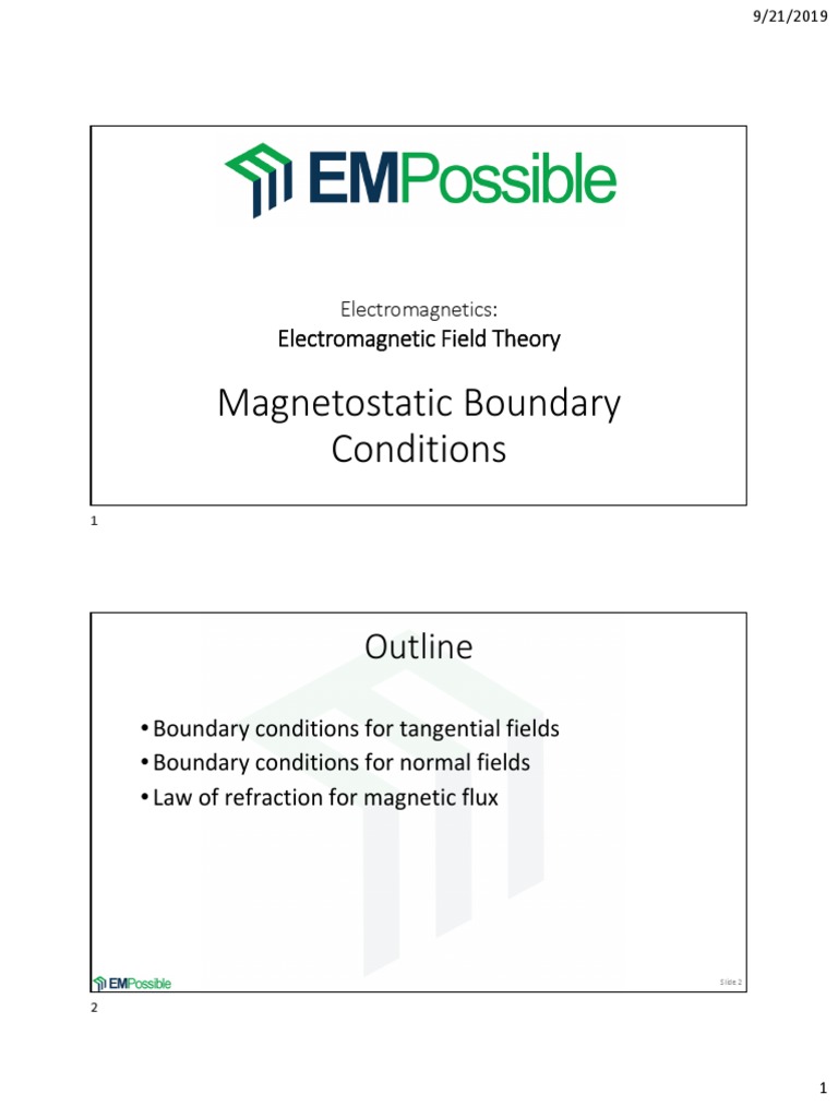 Lecture Magnetostatic Boundary Conditions | PDF | Magnetic Field | Electromagnetic Field