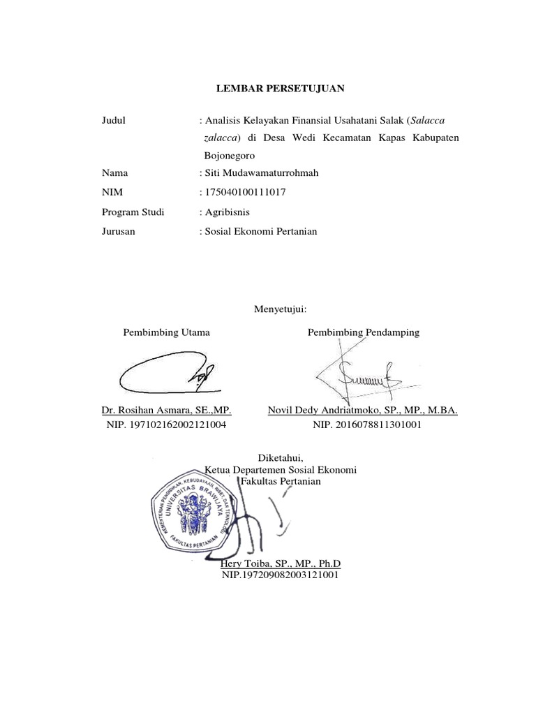 Lembar Persetujuan Dan Pengesahan | PDF