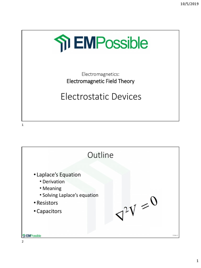 Lecture Electrostatic Devices | PDF | Capacitor | Electromagnetism