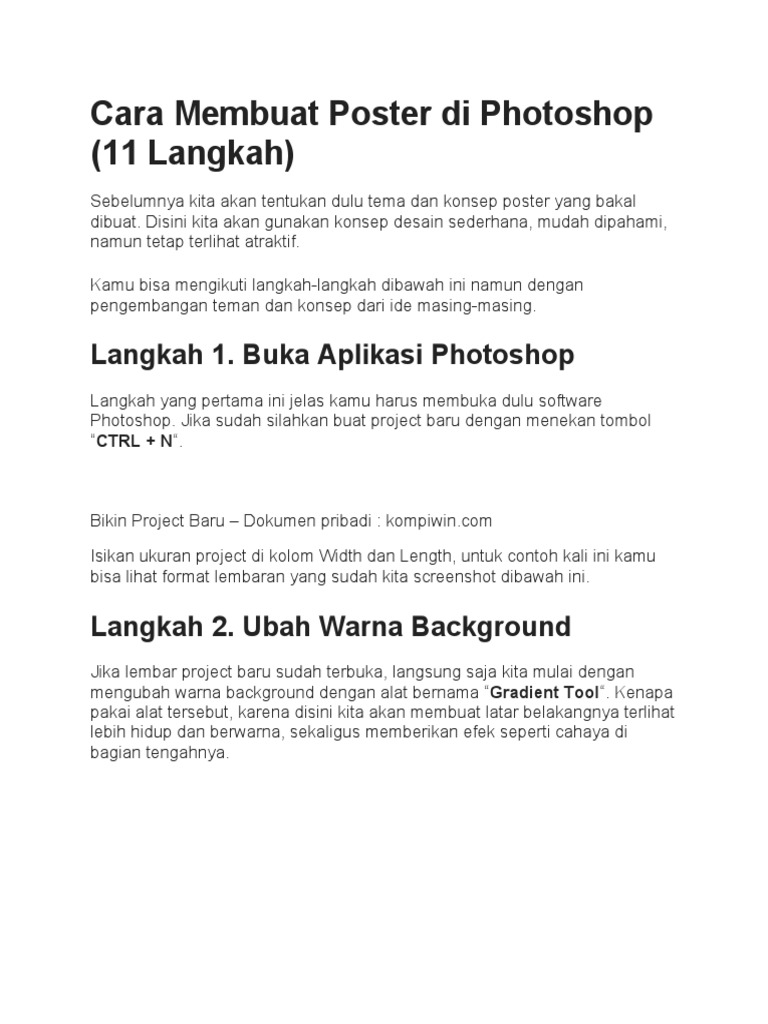 Cara Membuat Poster Di Photoshop | PDF