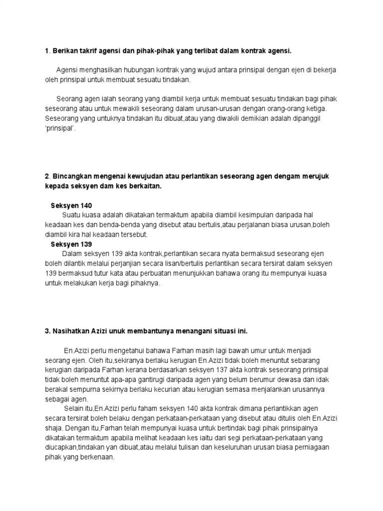 Arif Farhan Moe - Tugasan Undang - Undang Agens | PDF
