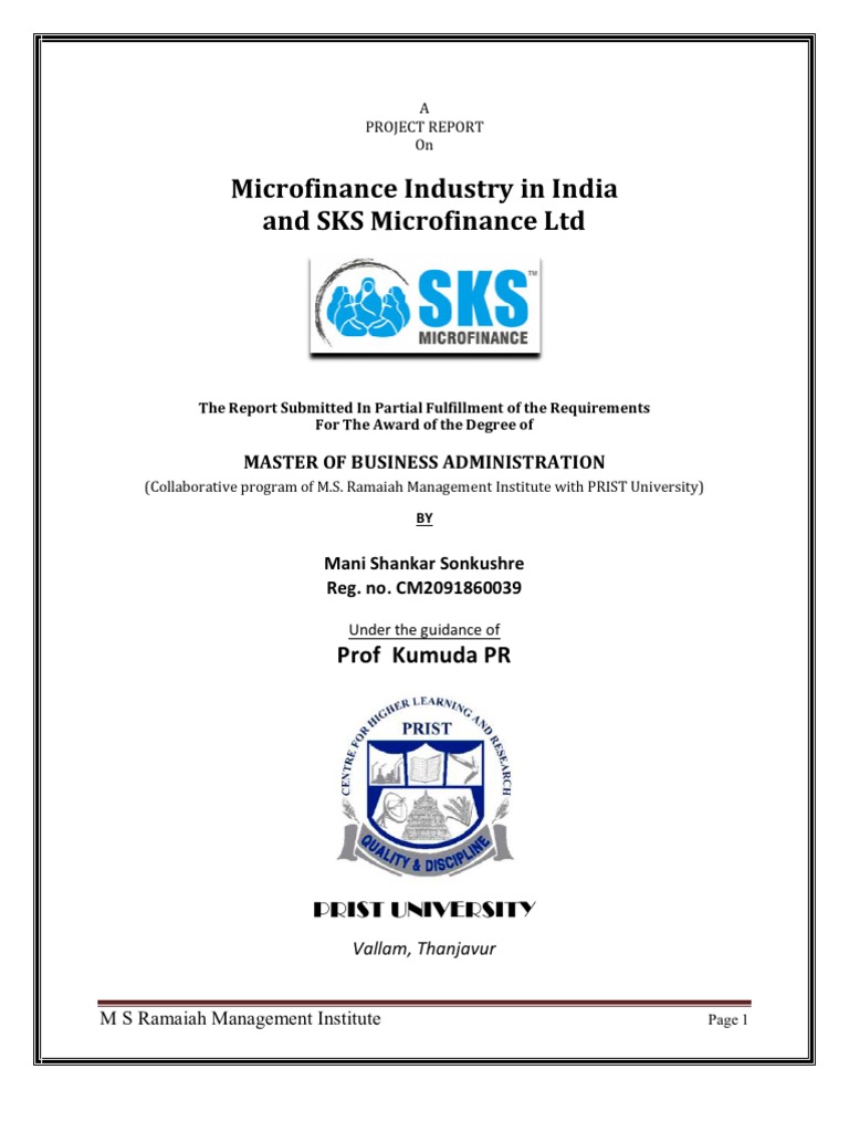Micro Finance Project | PDF | Microfinance | Poverty