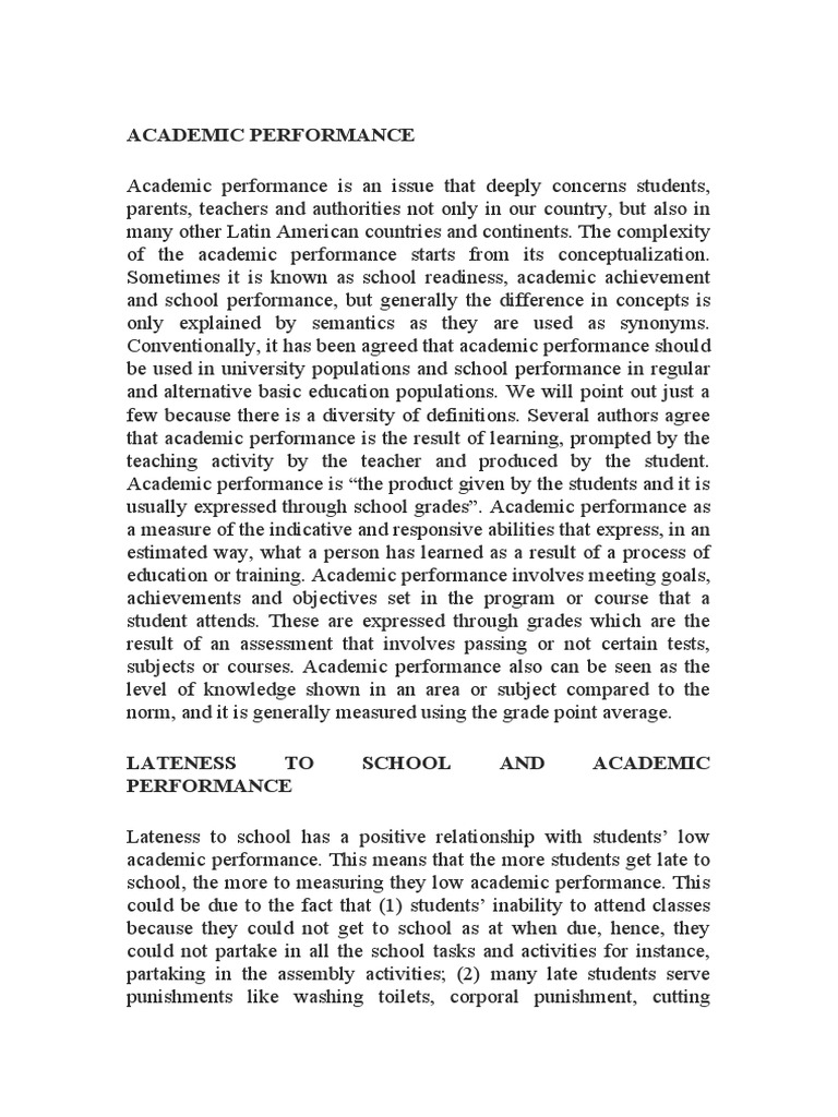 Academic Performance | PDF | Schools | Teachers