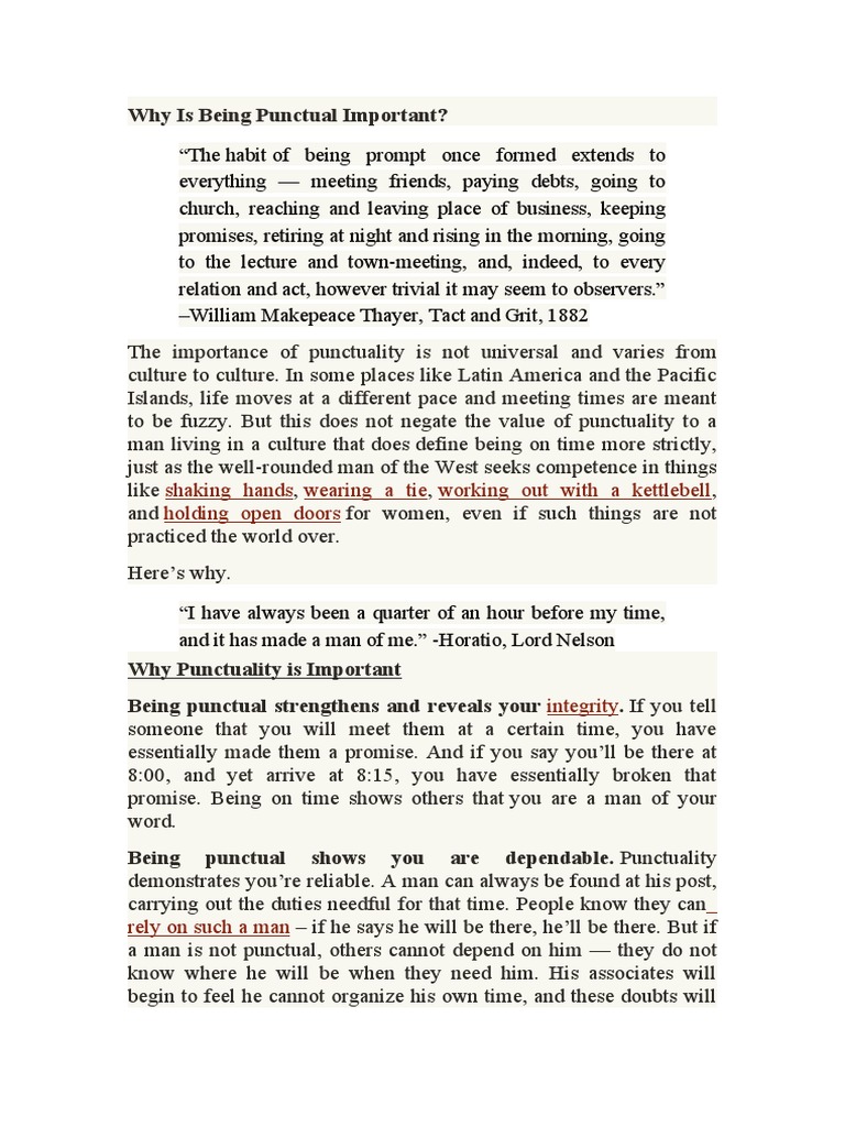 Importance of Punctuality Explained | PDF