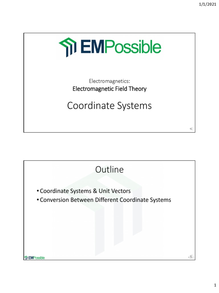 Lecture Coordinate Systems Pdf Cartesian Coordinate System