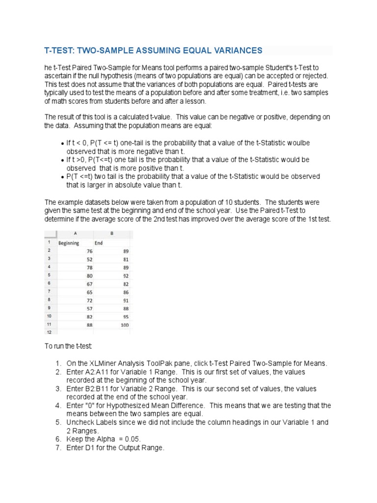 T Test | PDF | Student's T Test | Tests
