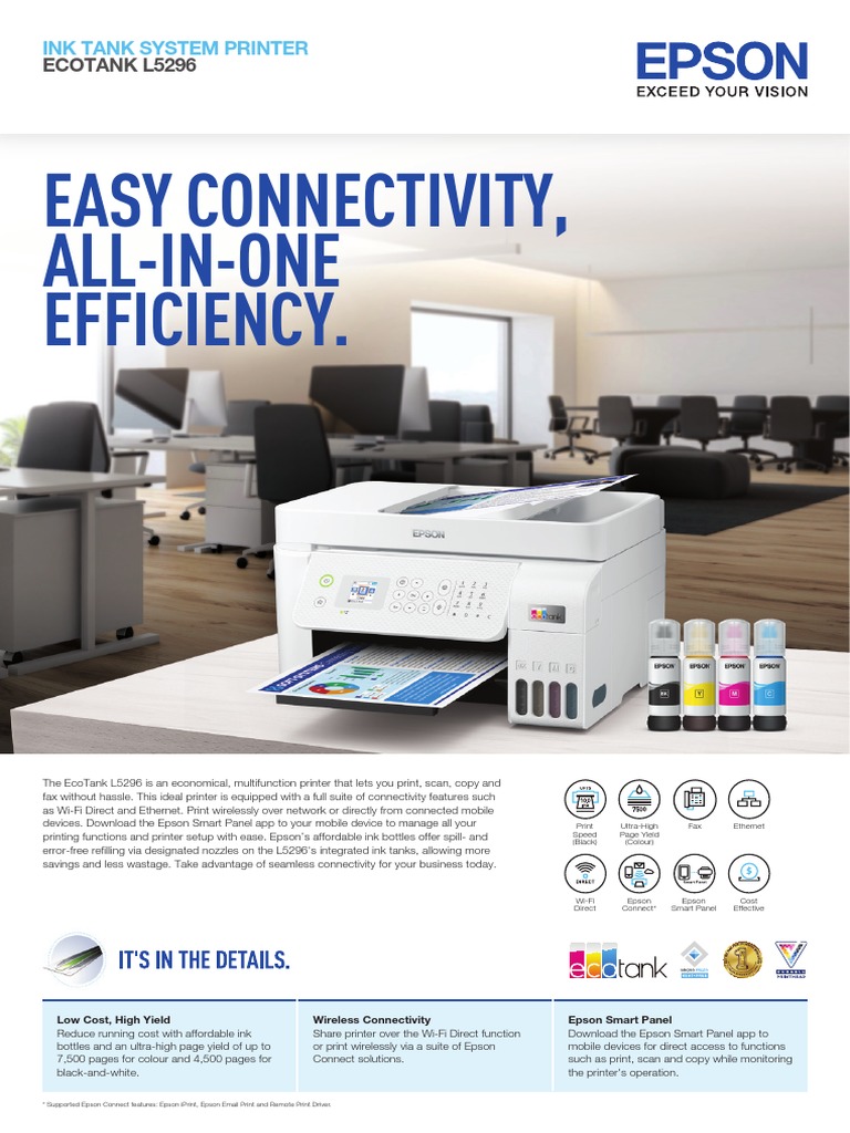 Epson EcoTank L5296 | PDF | Image Scanner | Printer (Computing)