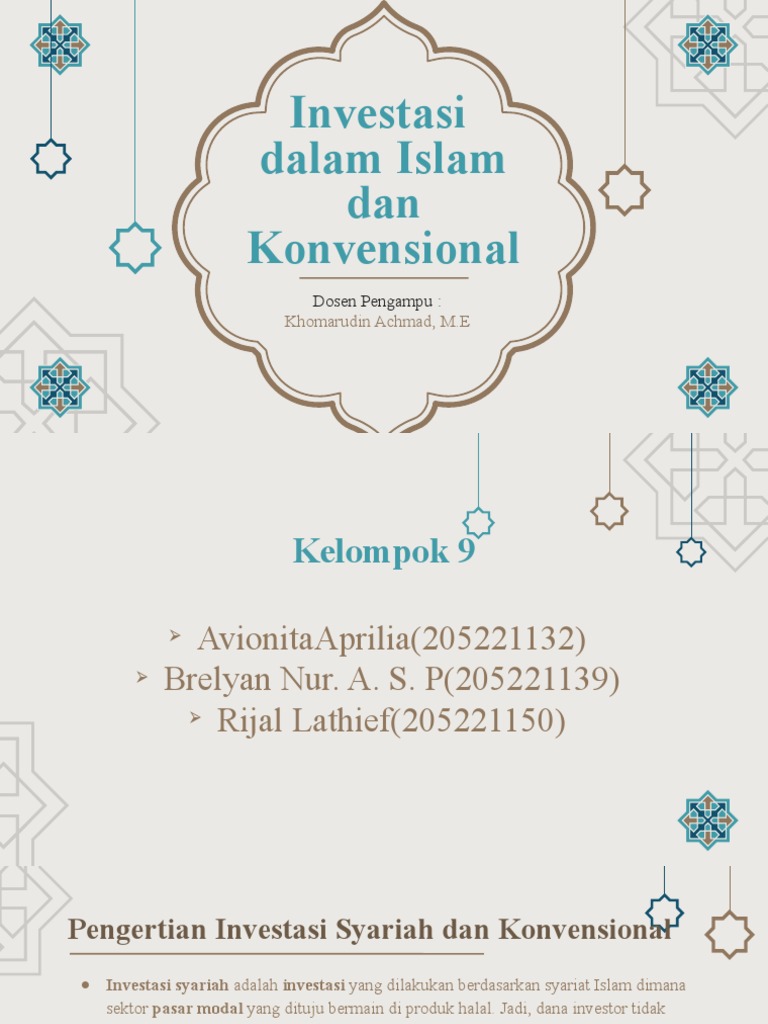 Investasi Dalam Islam Dan Konvensional Kel.9 | PDF