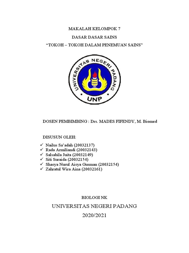 Dasar Dasar Sains Kelompok 7 | PDF