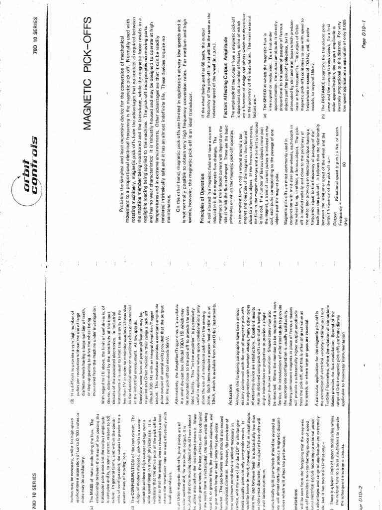Orbit Control Dale Generator 1970 | PDF
