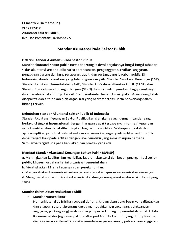 Resume ASP 5 Elisabeth Yulia 2002112812 | PDF