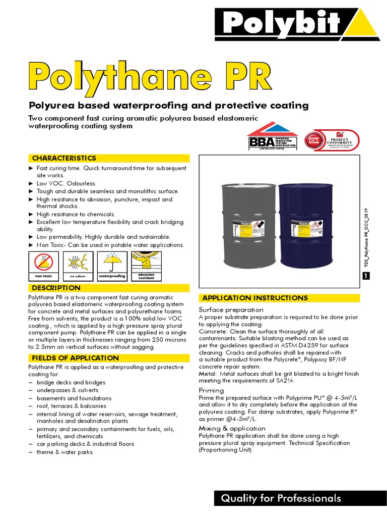 Mea Polybit Tds Polybit Polythane PR en Mea | PDF | Coating | Concrete