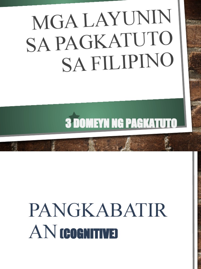 Mga Domeyn Sa Pagkatuto | PDF